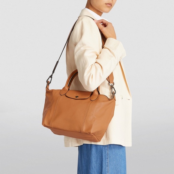 Longchamp | Bags | Longchamp Small Leather Le Pliage Cuir Tophandle Bag ...